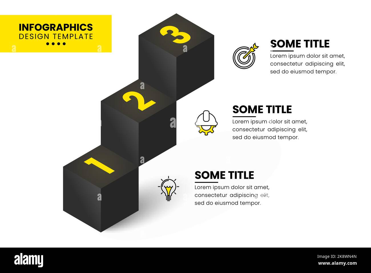 Infographic design template. Creative concept with 3 steps. 3D cubes ...