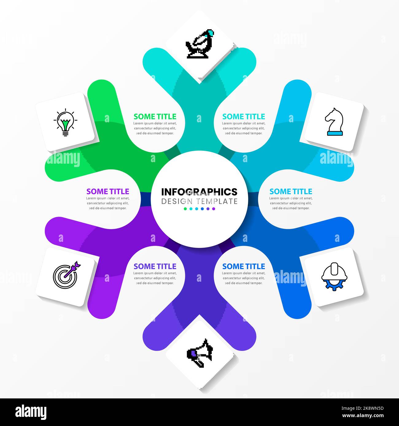 Infographic template with icons and 6 options or steps. Star. Can be used for workflow layout ...