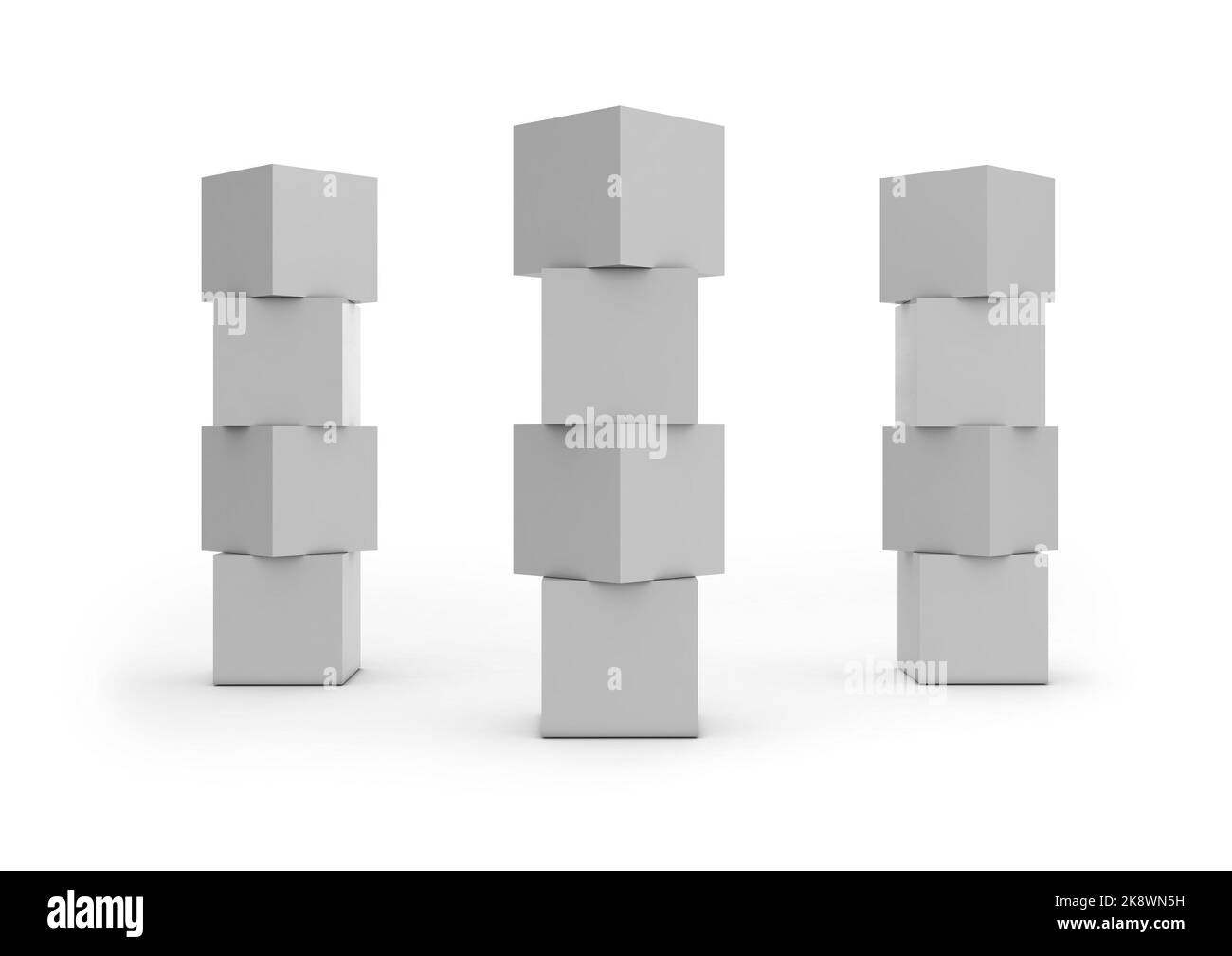 3D illustration of a blank Cubes Display or Totem for action at the ...