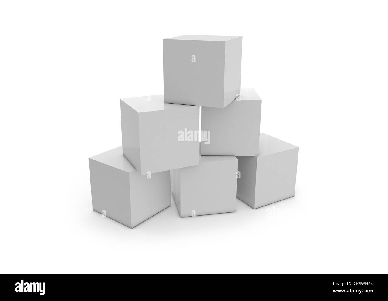 3D illustration of a blank Cubes Display or Totem for action at the ...