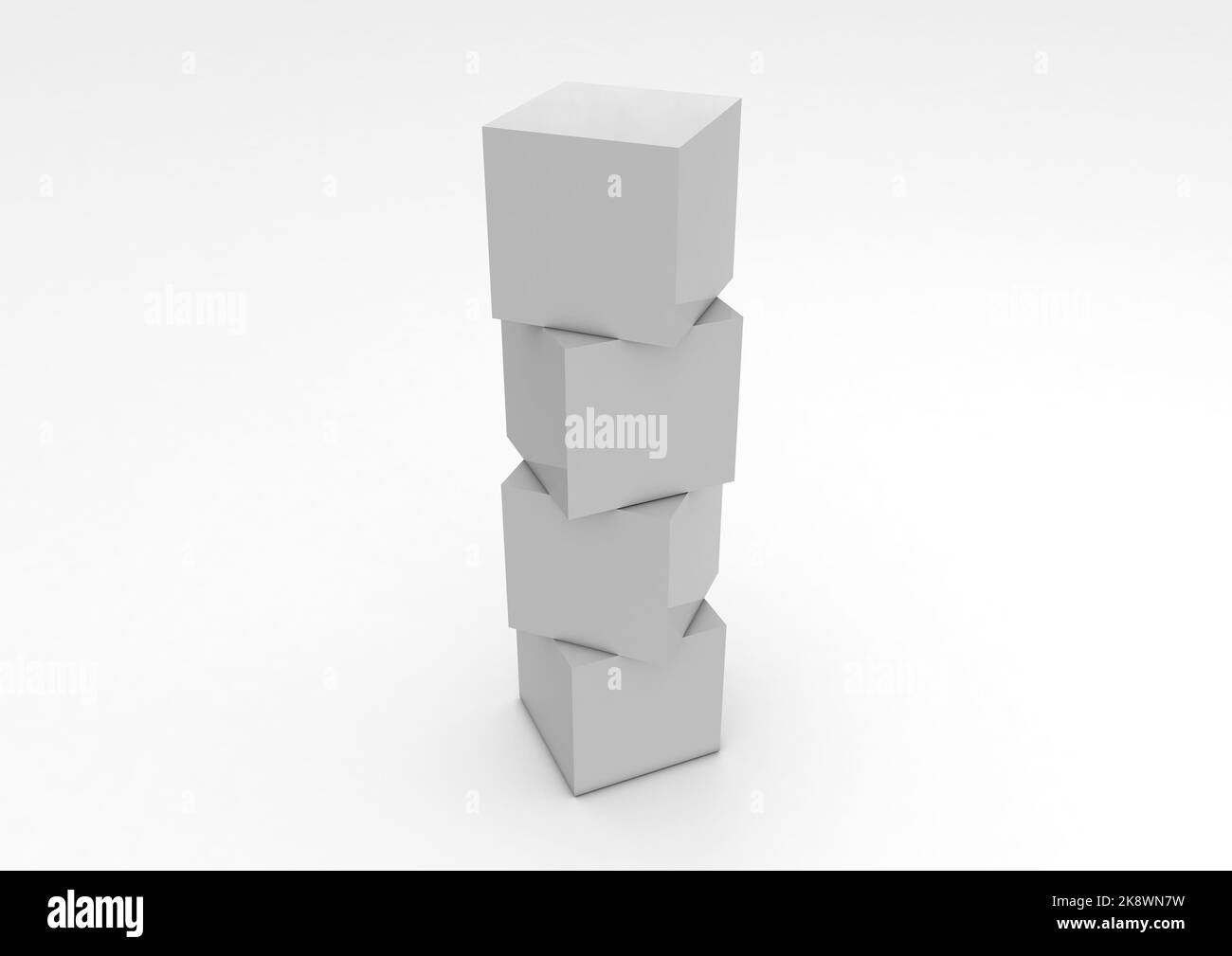 3D illustration of a blank Cubes Display or Totem for action at the ...