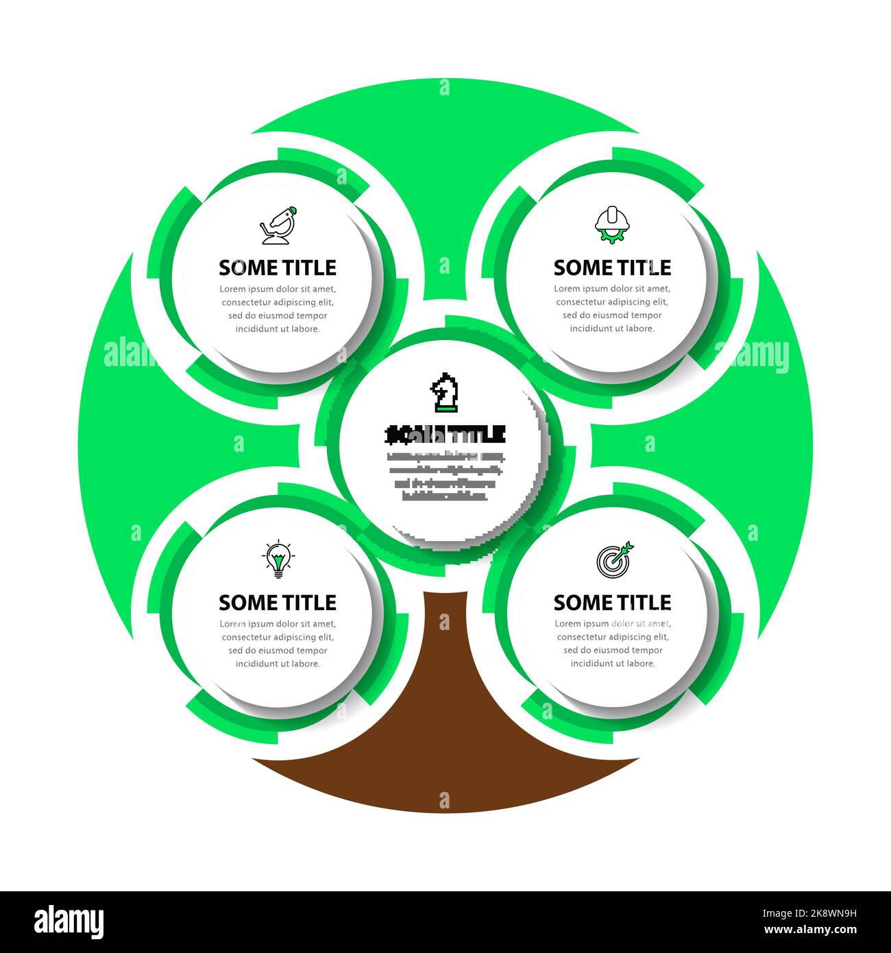 Infographic template with icons and 5 options or steps. Abstract Tree ...