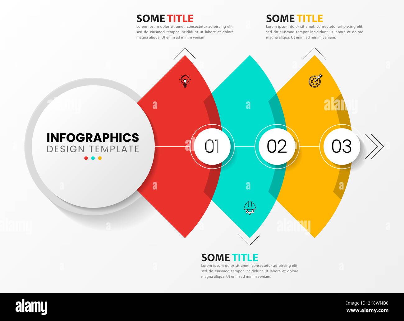 Infographic template with icons and 3 options or steps. Abstract Funnel ...