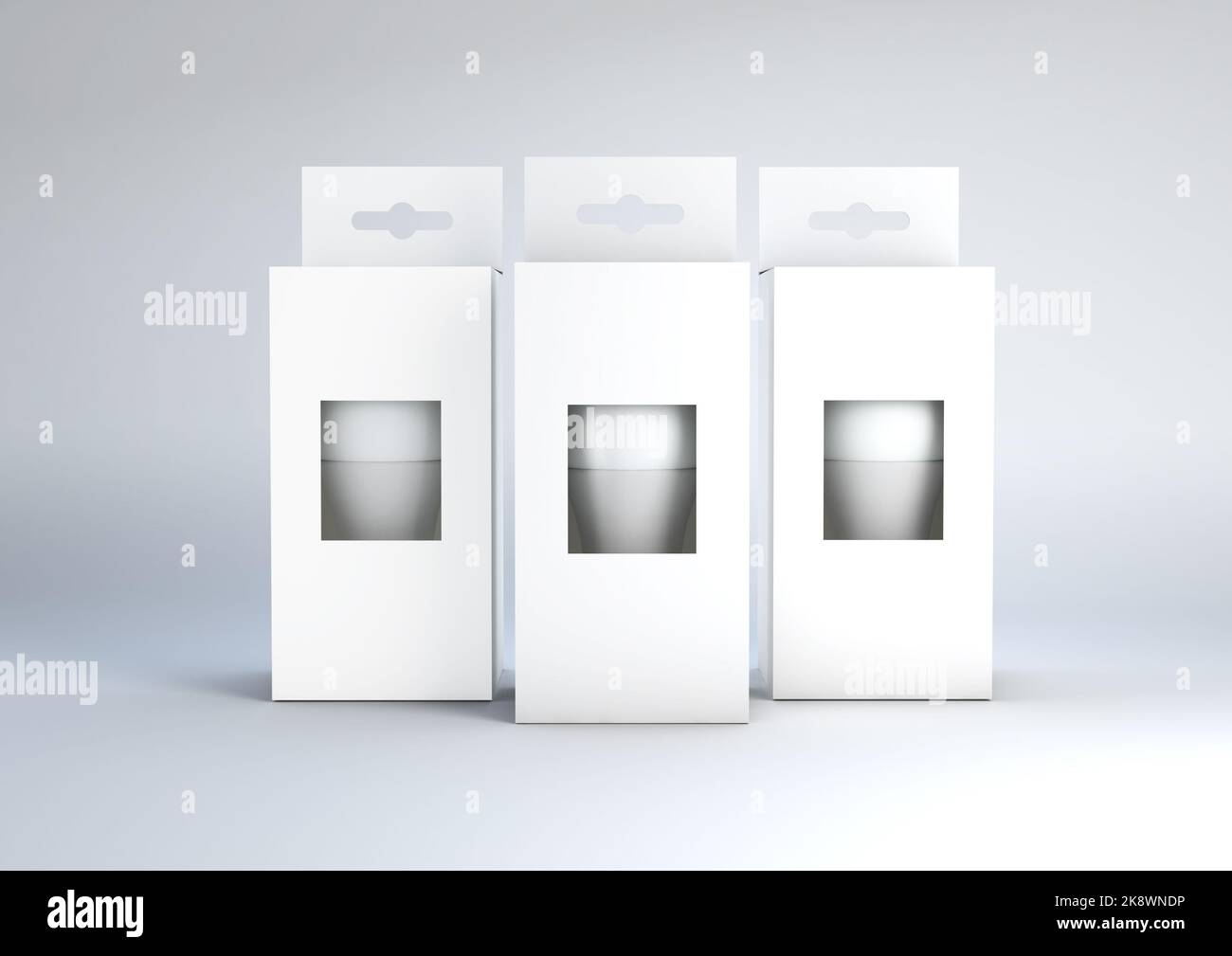 3D illustration of a LED Bulb packaging mockup. Blank Stock Photo - Alamy