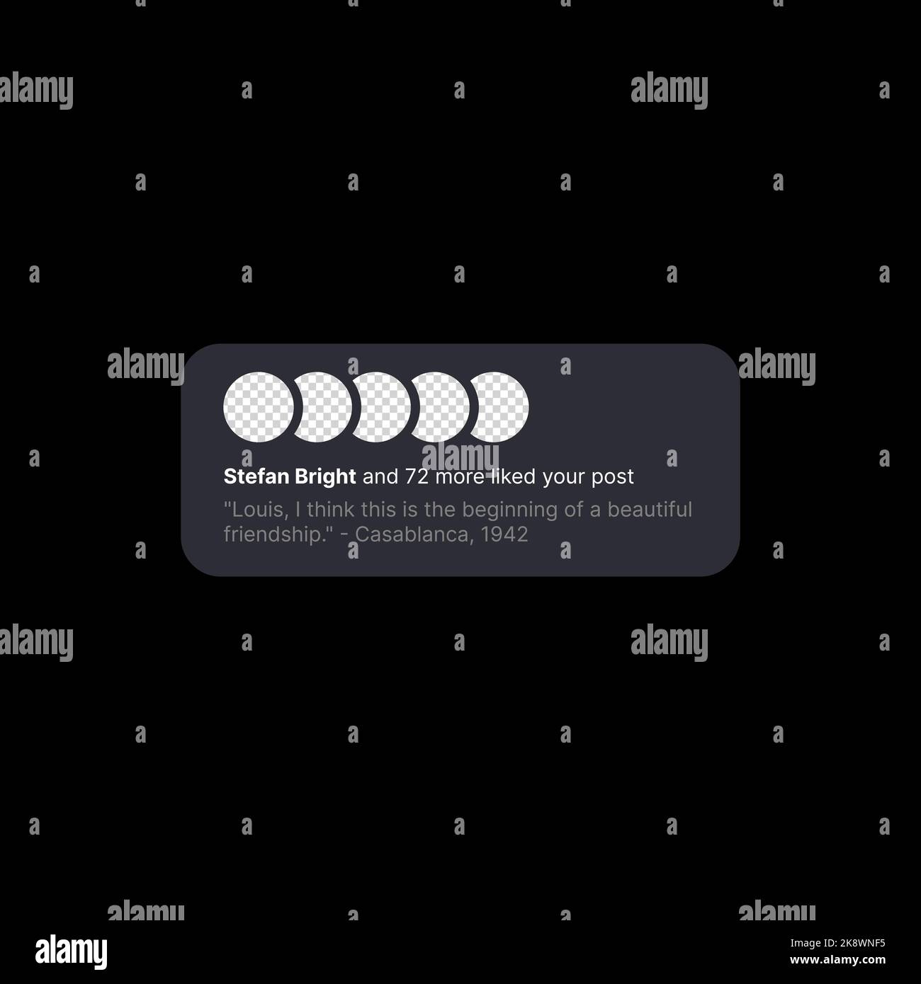 Post Like Notification Banner Illustration. Social Media UI Concept on ...