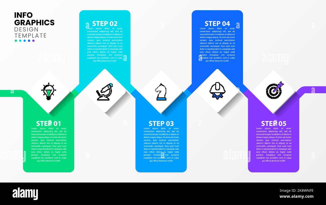 Infographic template with icons and 5 options or steps. Timeline. Can be used for workflow ...