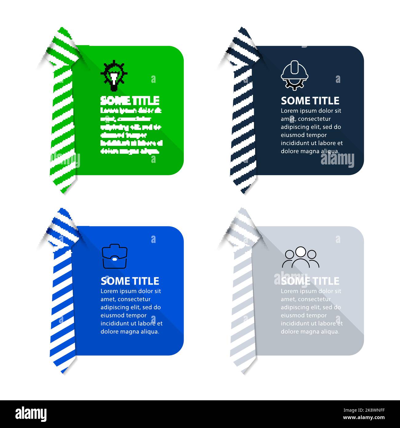 Infographic template with icons and 4 options or steps. Ties. Can be ...