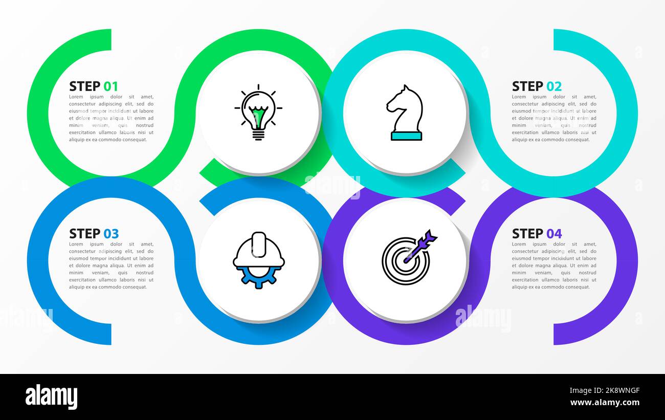 Infographic template with icons and 4 options or steps. Circles. Can be ...