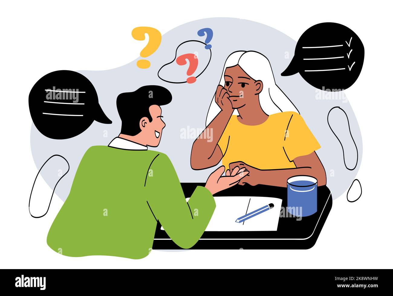 Job interview young cartoon Cut Out Stock Images & Pictures - Alamy