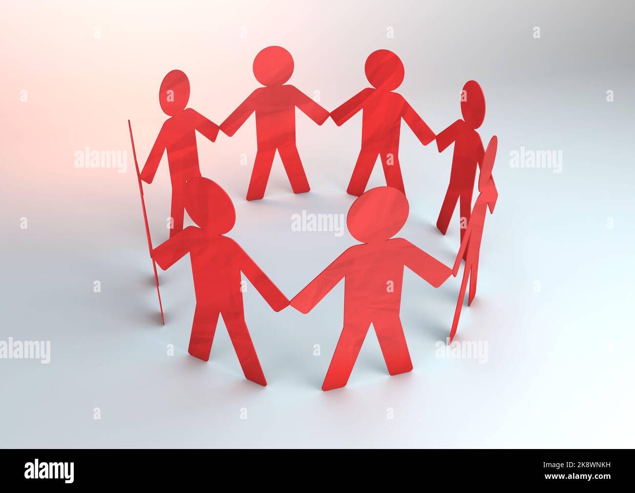 Group Holding Hands Silhouette