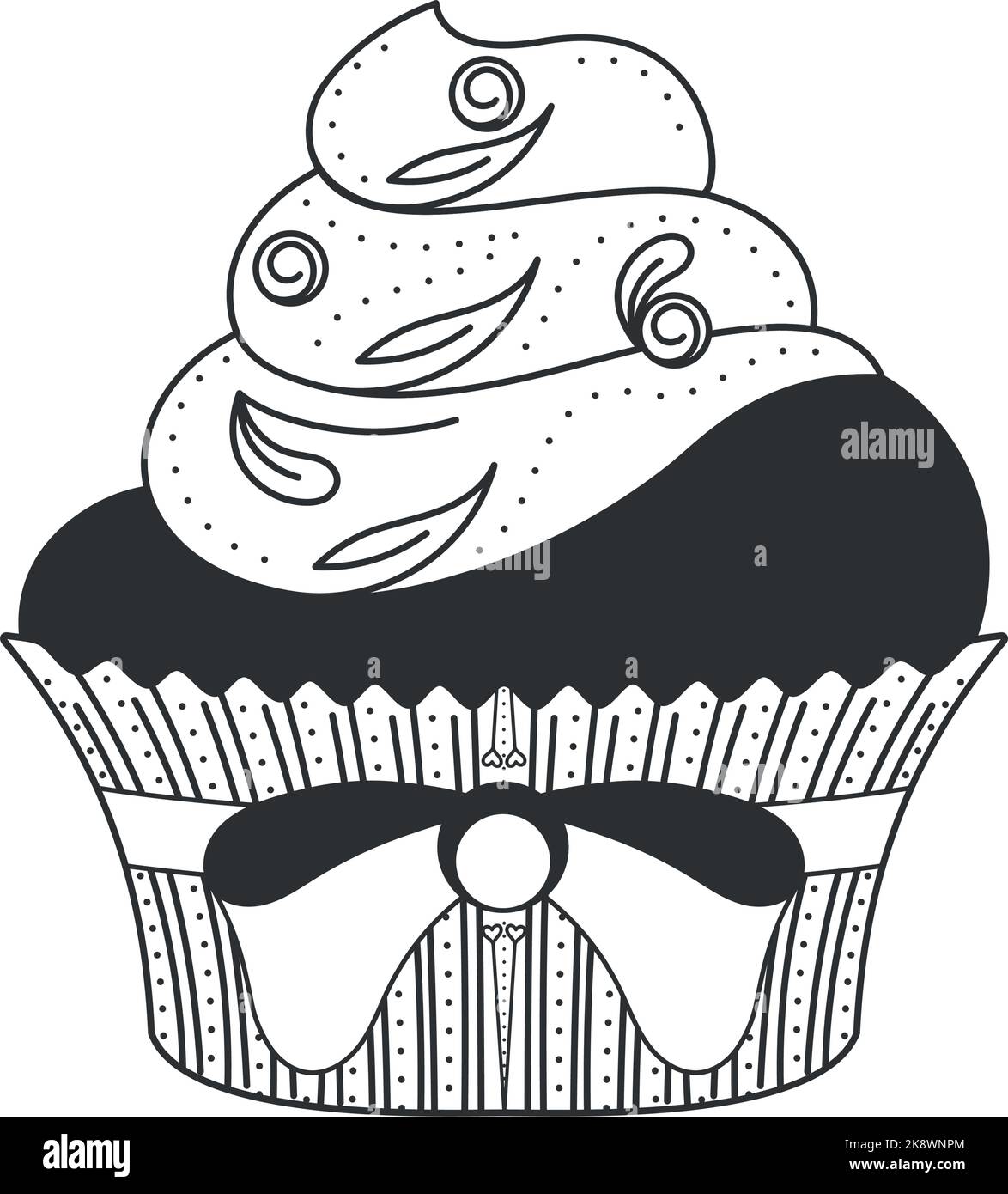 Isolated sweet cupcake sketch icon Vector Stock Vector Image & Art - Alamy