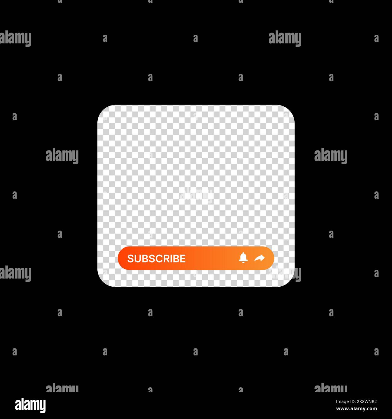 Subscribe Notification Illustration on Black Background. Social Media ...