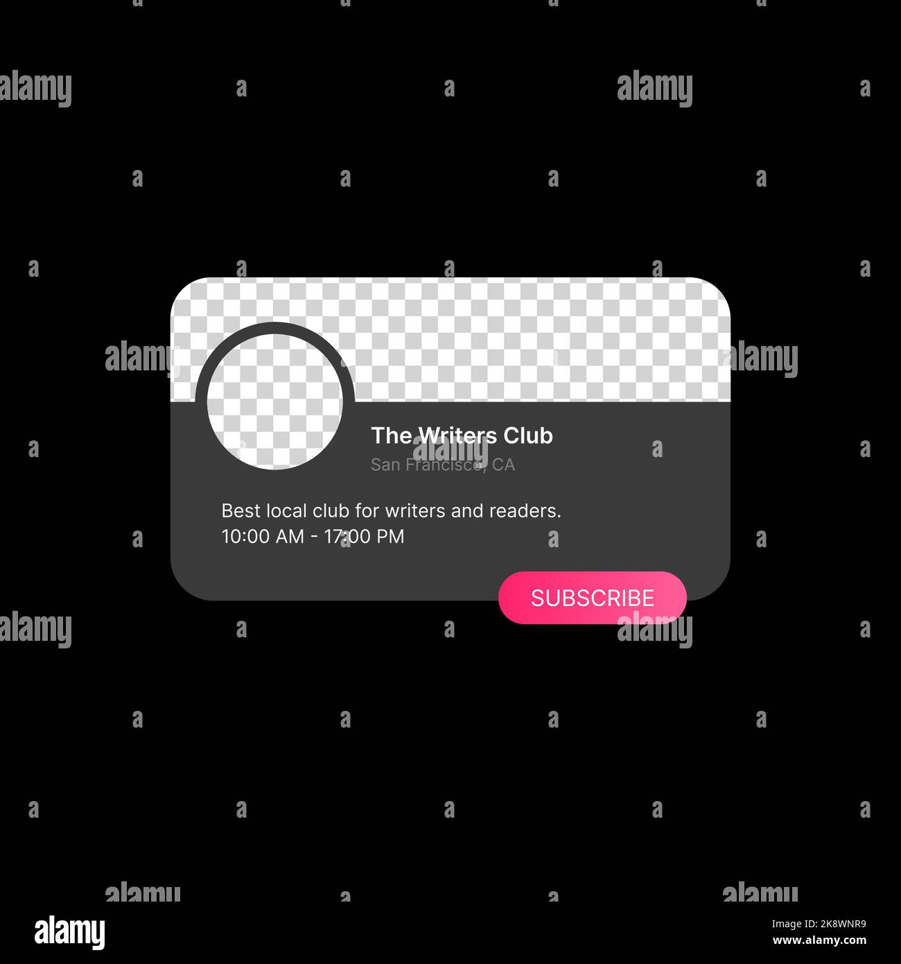 User Profile Notification Illustration. Social Media UI Concept. Two ...