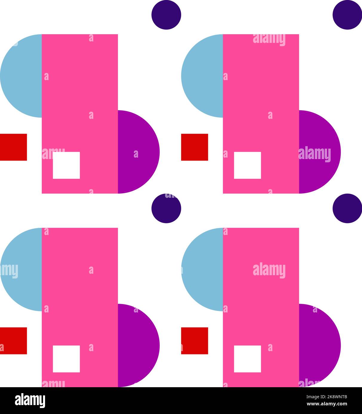 Seamless vector pattern, simple geometry forms, bright colors, bauhaus ...