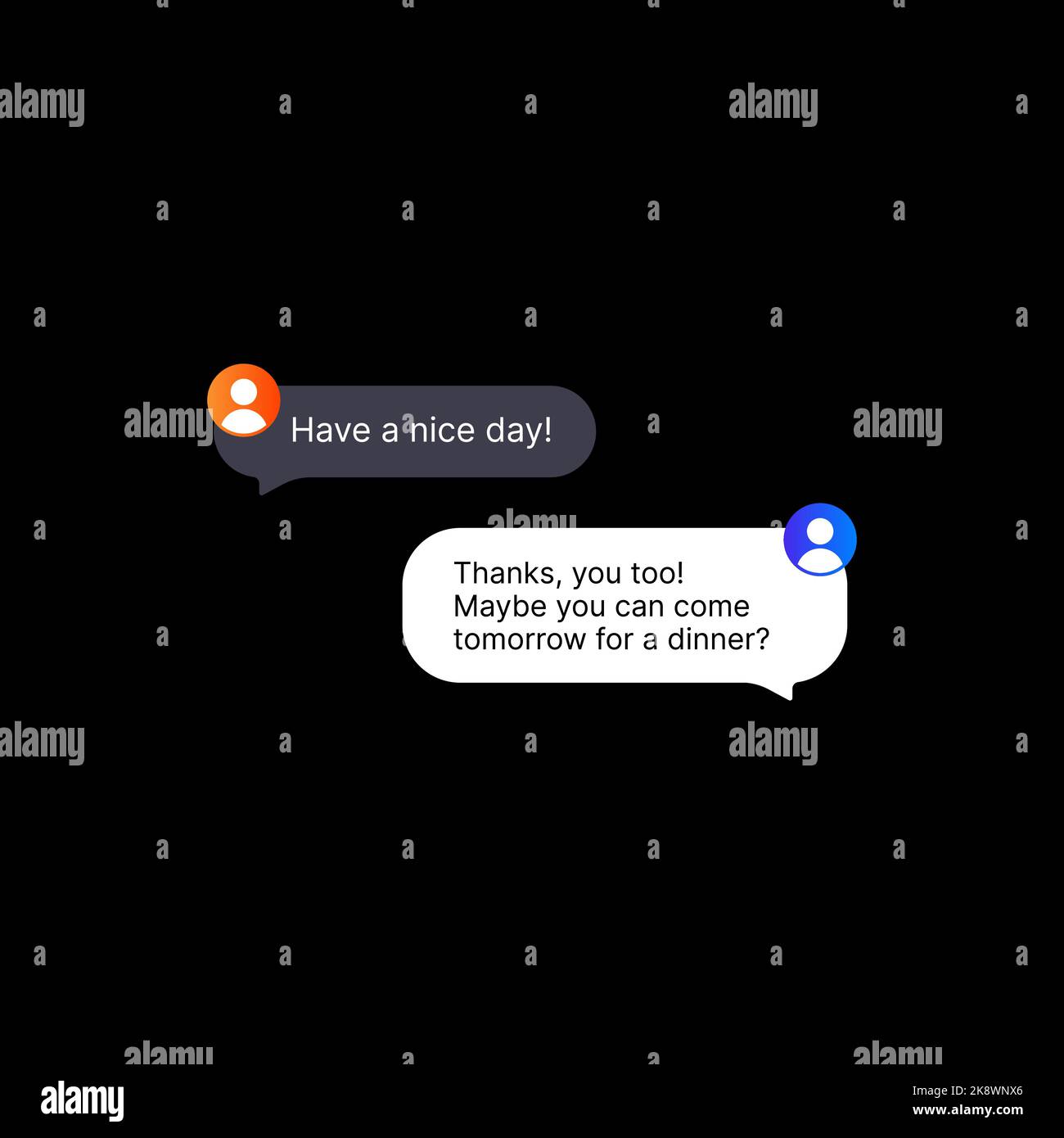Online Messenger Interface Illustration. Social Media UI Concept on ...