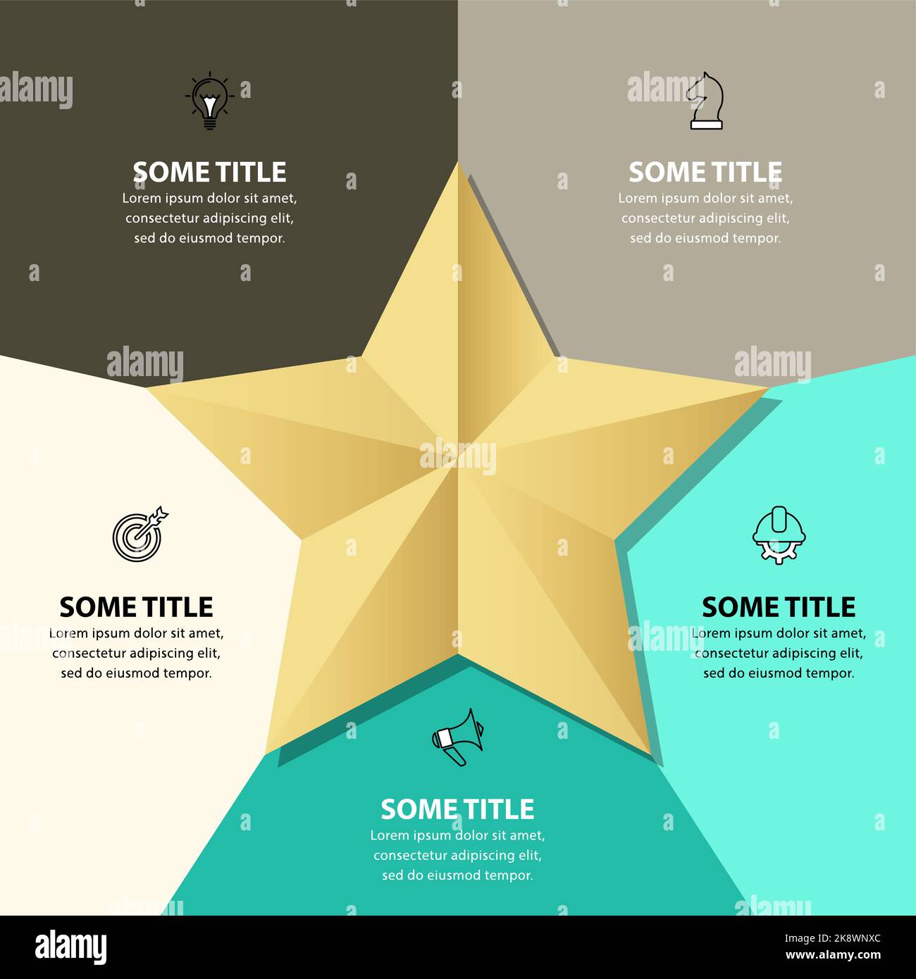 Infographic template with icons and 5 options or steps. Star. Can be ...