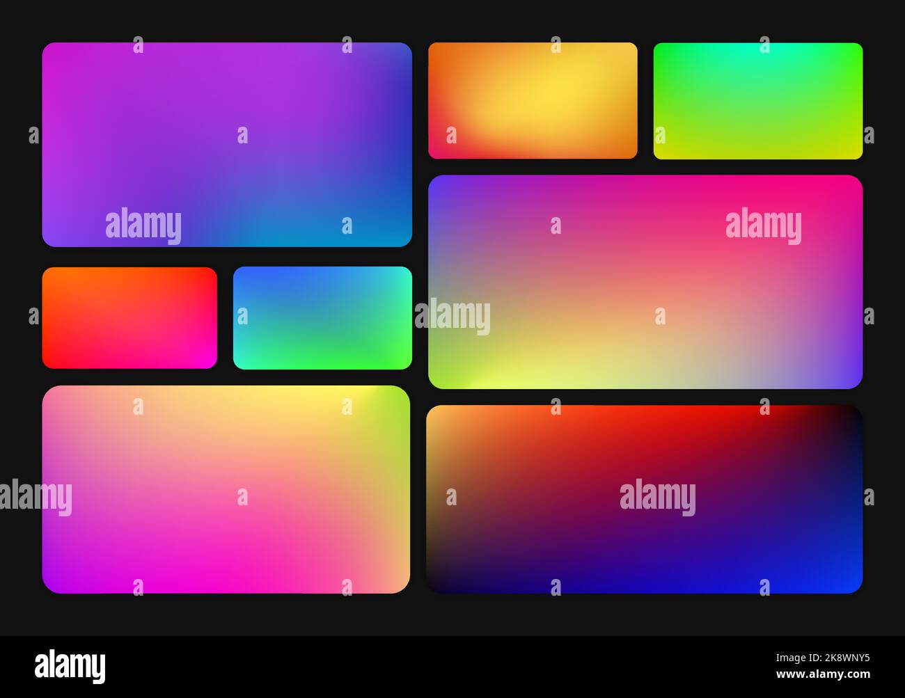 Set of Blurred Colored Abstract Background Illustrations. Social Media ...