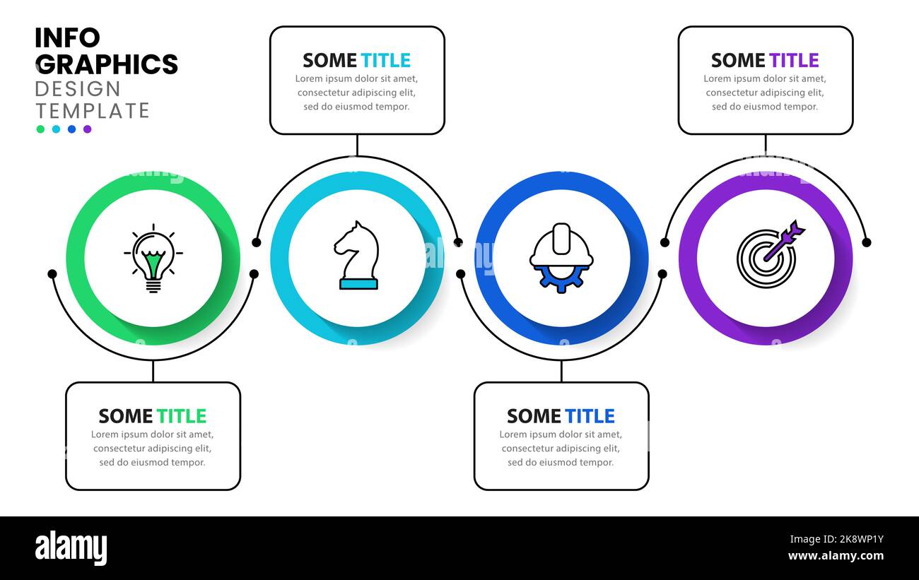 Infographic template with icons and 4 options or steps. Circles. Can be ...