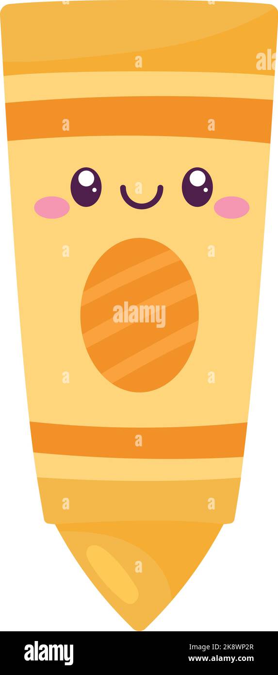 cute crayon kawaii style character Stock Vector Image & Art - Alamy