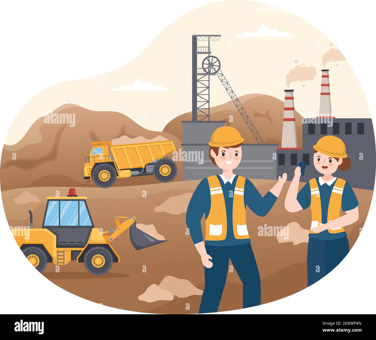 Mining Company with Heavy Yellow Dumper Trucks for Coal Mine Industrial ...