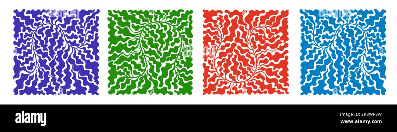 Minimalistic patterns in Matisse style, abstract organic branches with ...