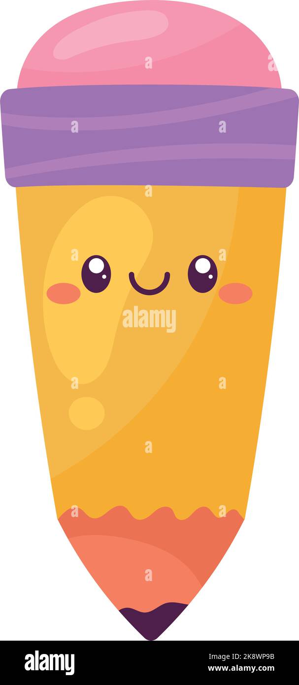 cute pencil kawaii style character Stock Vector Image & Art - Alamy