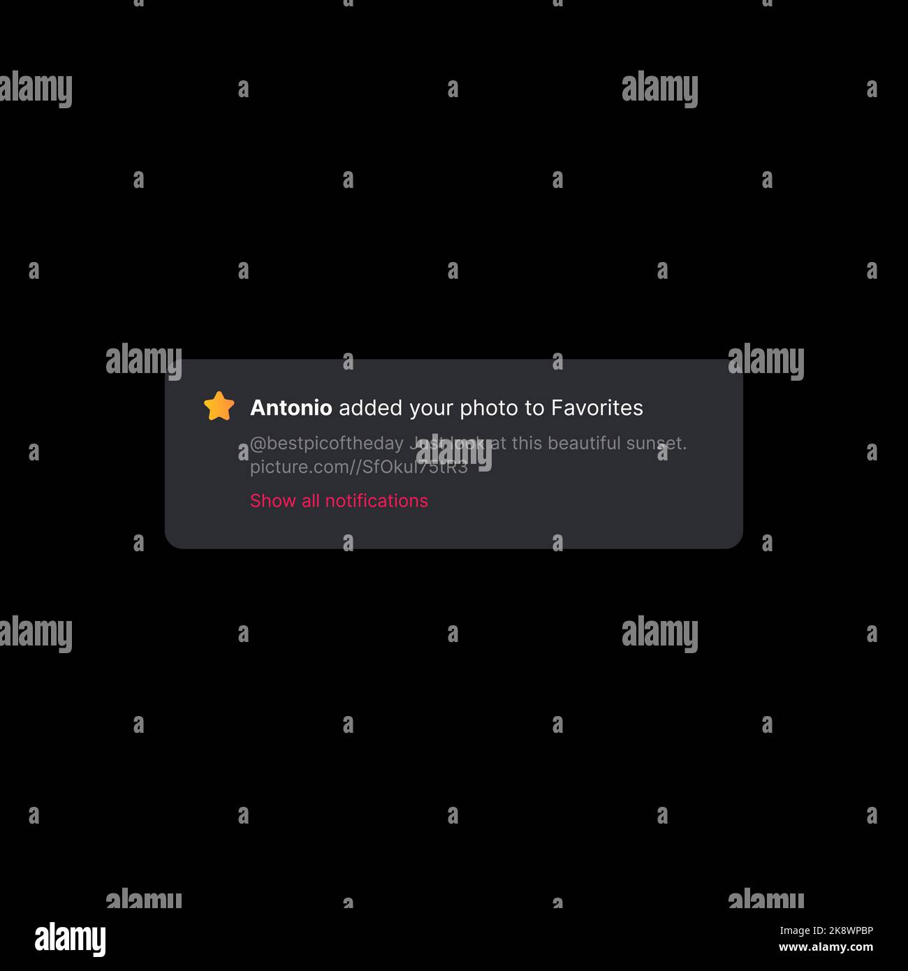 Added Photo to Favorites Notification Banner Illustration. Social Media ...