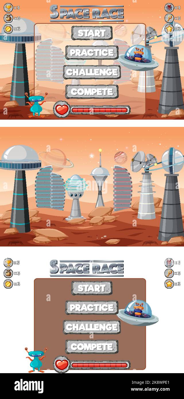 A game background template with elements illustration Stock Vector ...