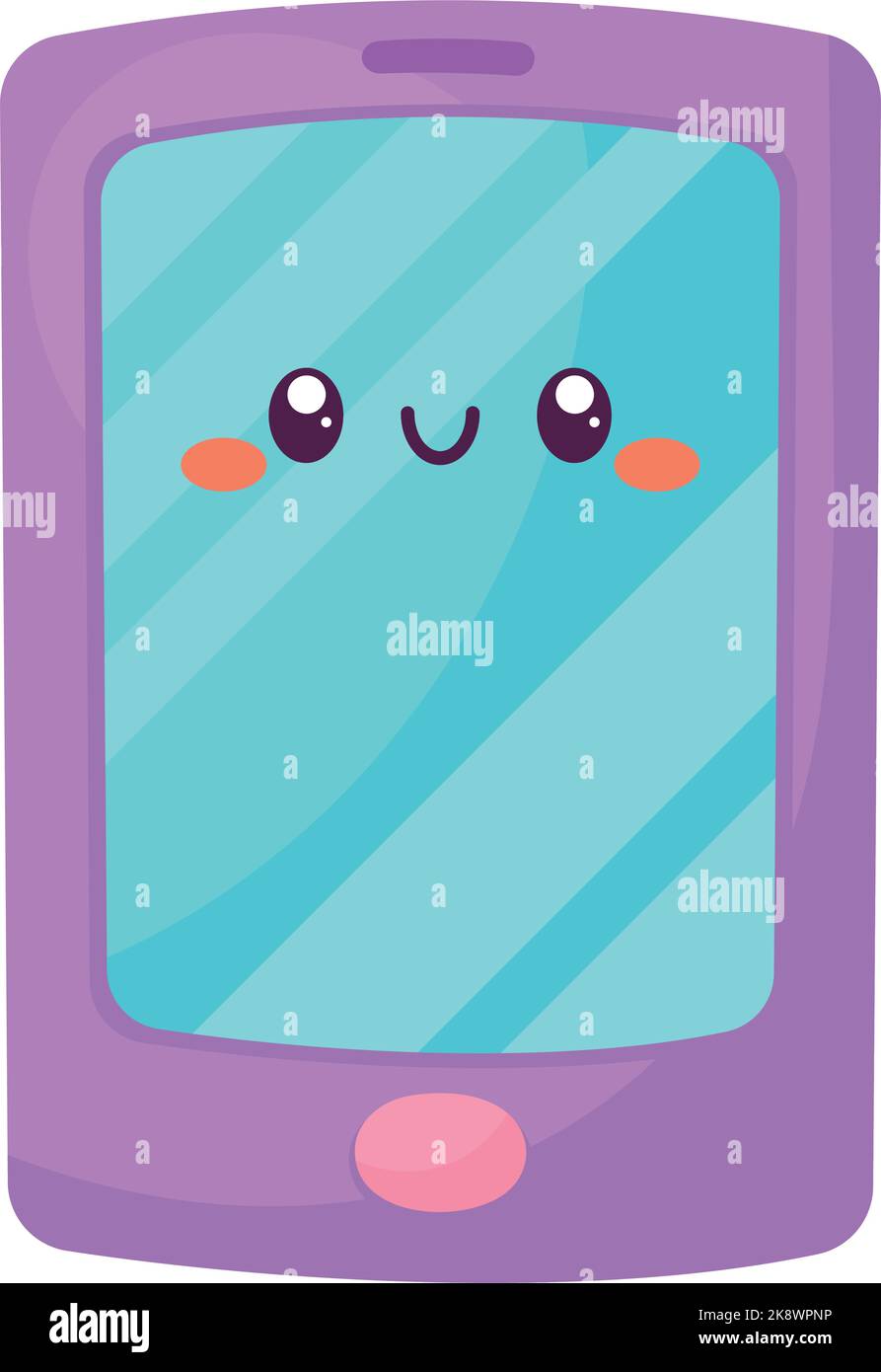cute smartphone kawaii style character Stock Vector Image & Art - Alamy