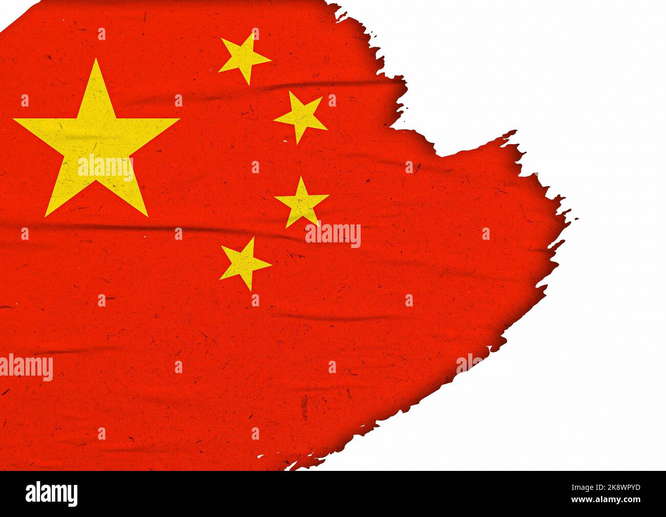 Abstract China flag with ink brush stroke effect Stock Photo - Alamy