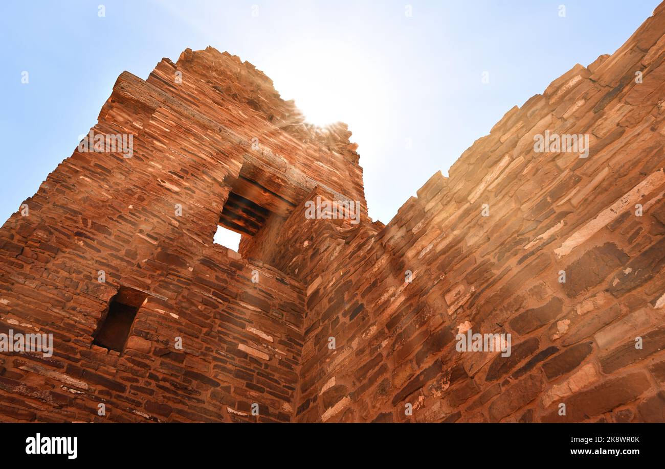 Sun Rays over the bell tower of a Spanish Mission from 1629 in New ...