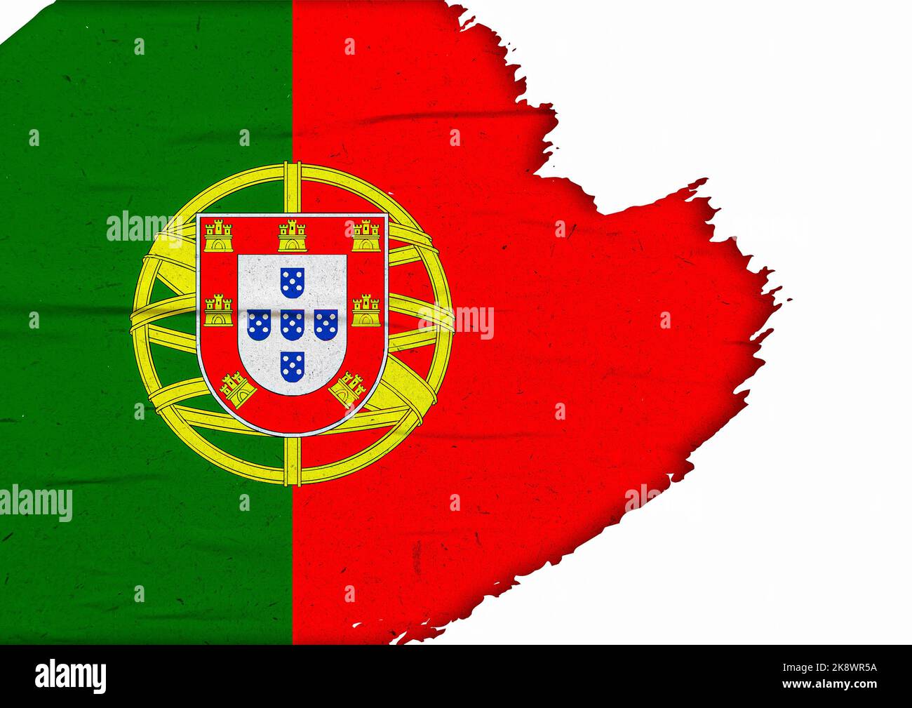 Abstract Portugal flag with ink brush stroke effect Stock Photo - Alamy
