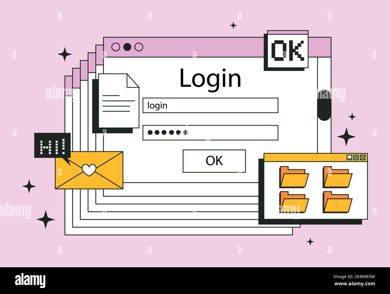Retro Ui And Ux Design Stock Vector Image And Art Alamy