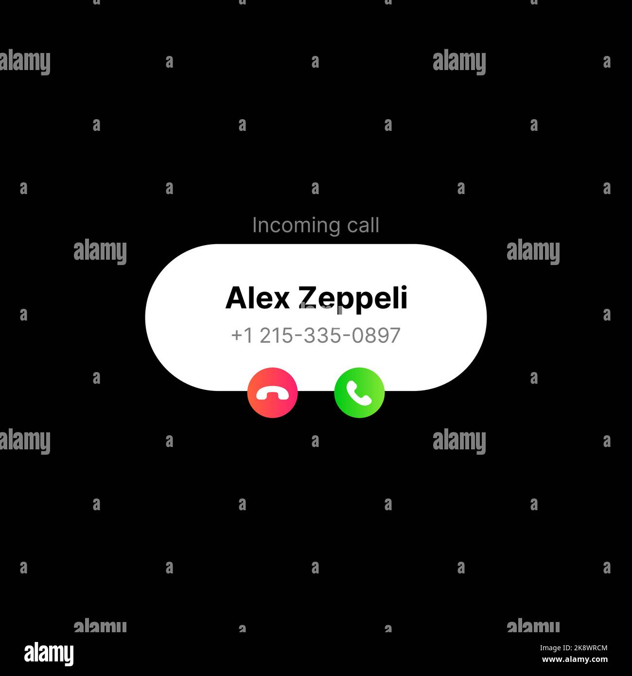 Incoming Call Notification Banner Illustration. Social Media UI Concept ...