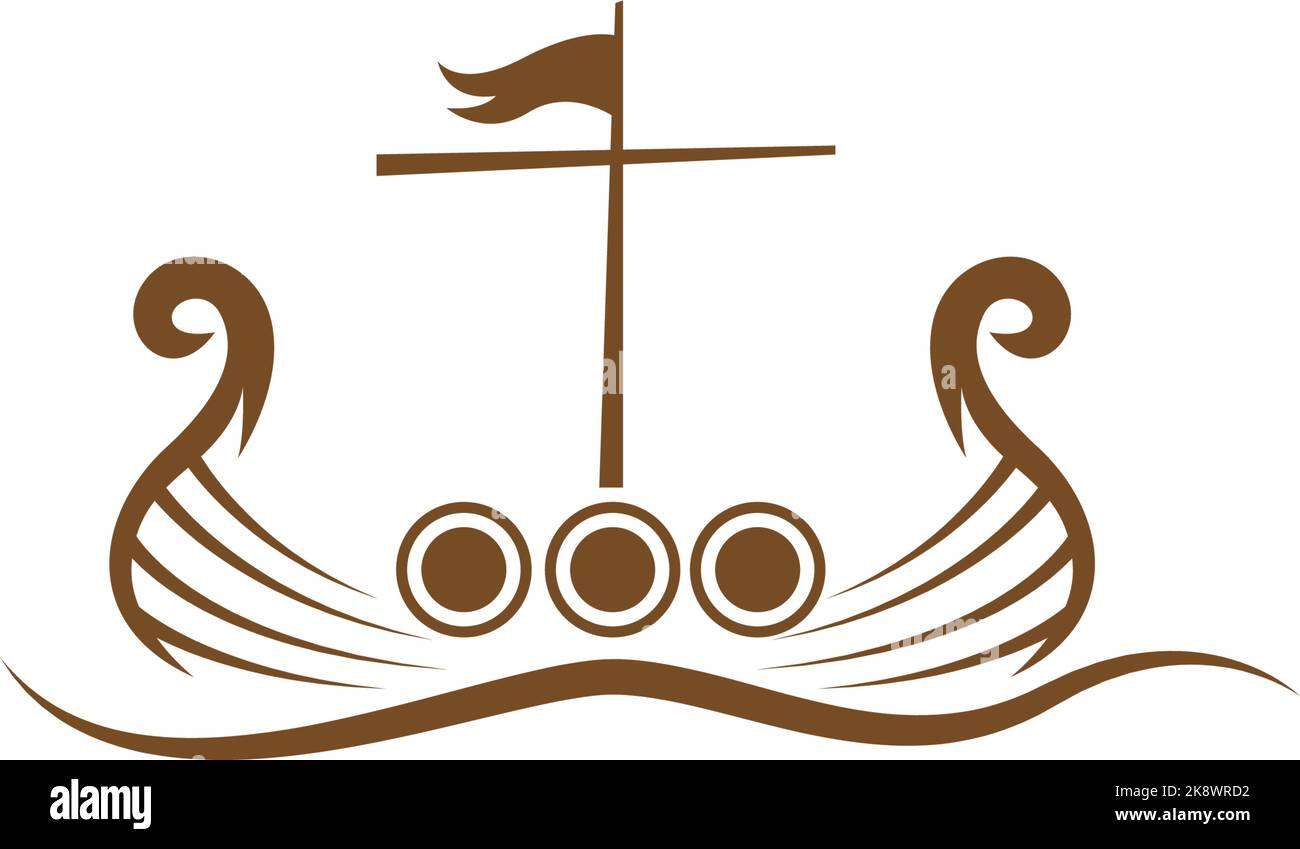 Viking ship icon logo design illustration vector Stock Vector Image ...