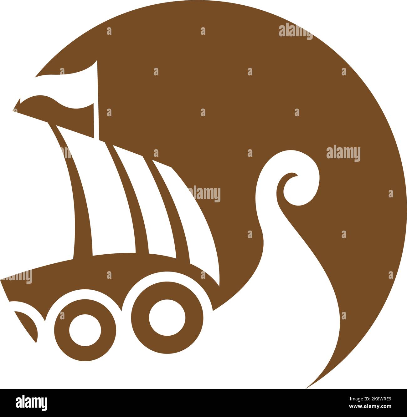 Viking ship icon logo design illustration vector Stock Vector Image ...