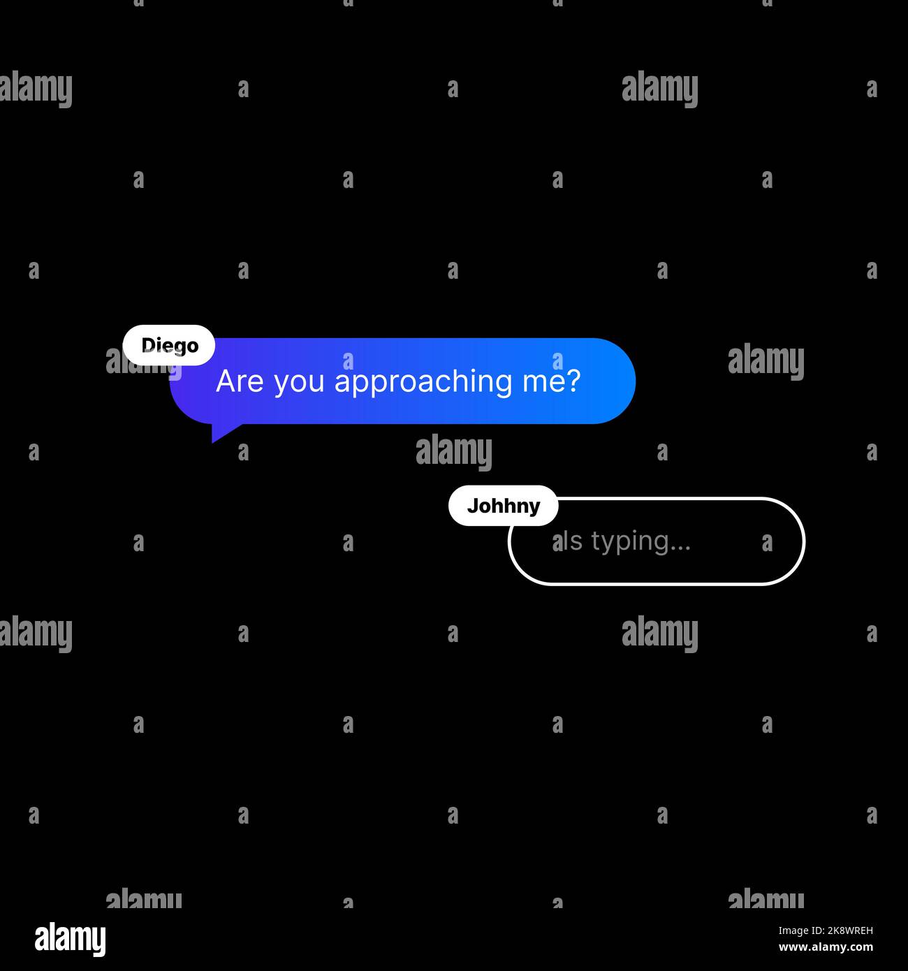 Online Messenger Interface Illustration. Social Media UI Concept on ...