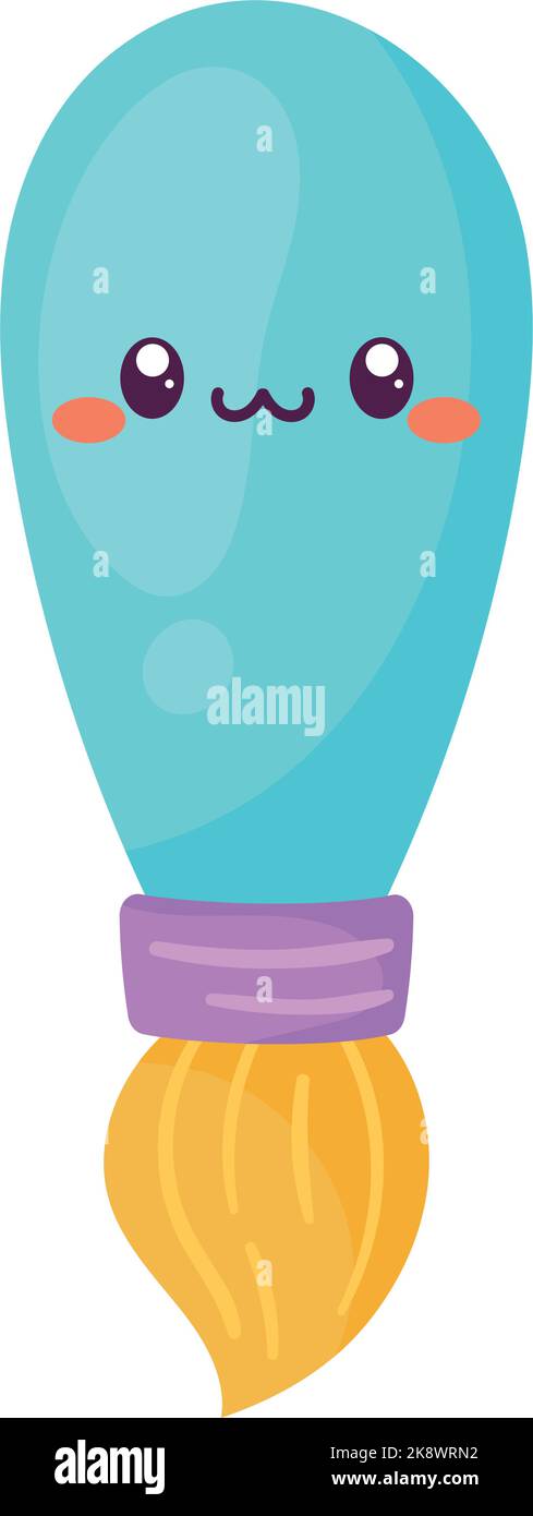 cute paint brush kawaii style character Stock Vector Image & Art - Alamy
