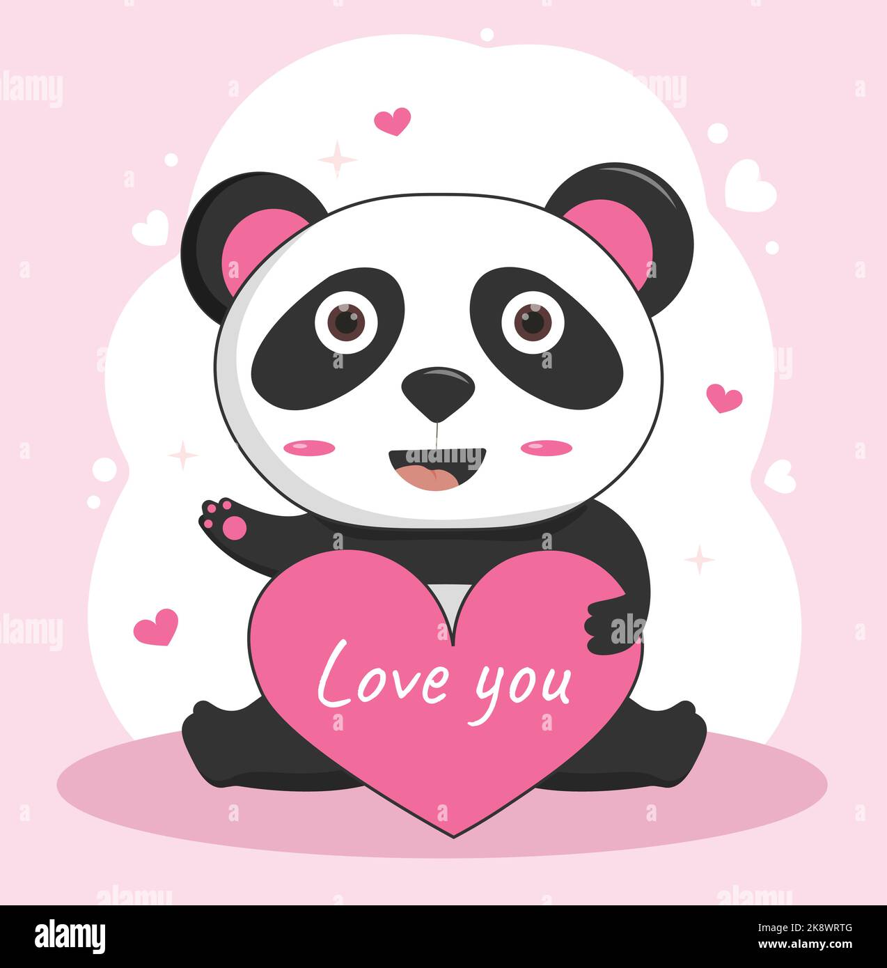 Panda with heart Stock Vector Image & Art - Alamy
