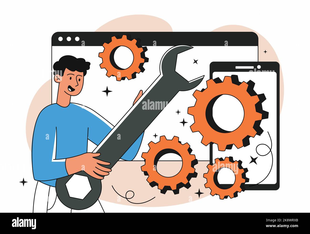 Online maintenance concept Stock Vector Image & Art - Alamy