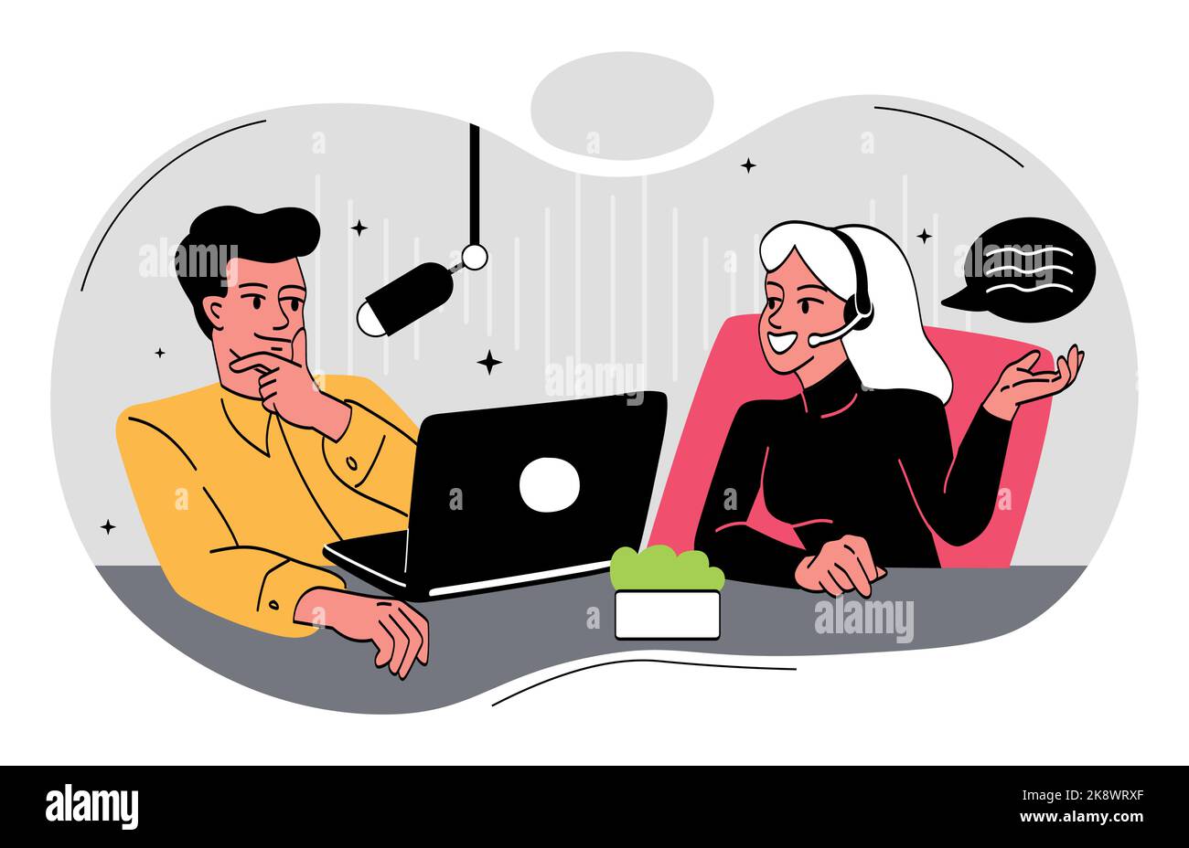 Radio interview couple Stock Vector Images - Alamy