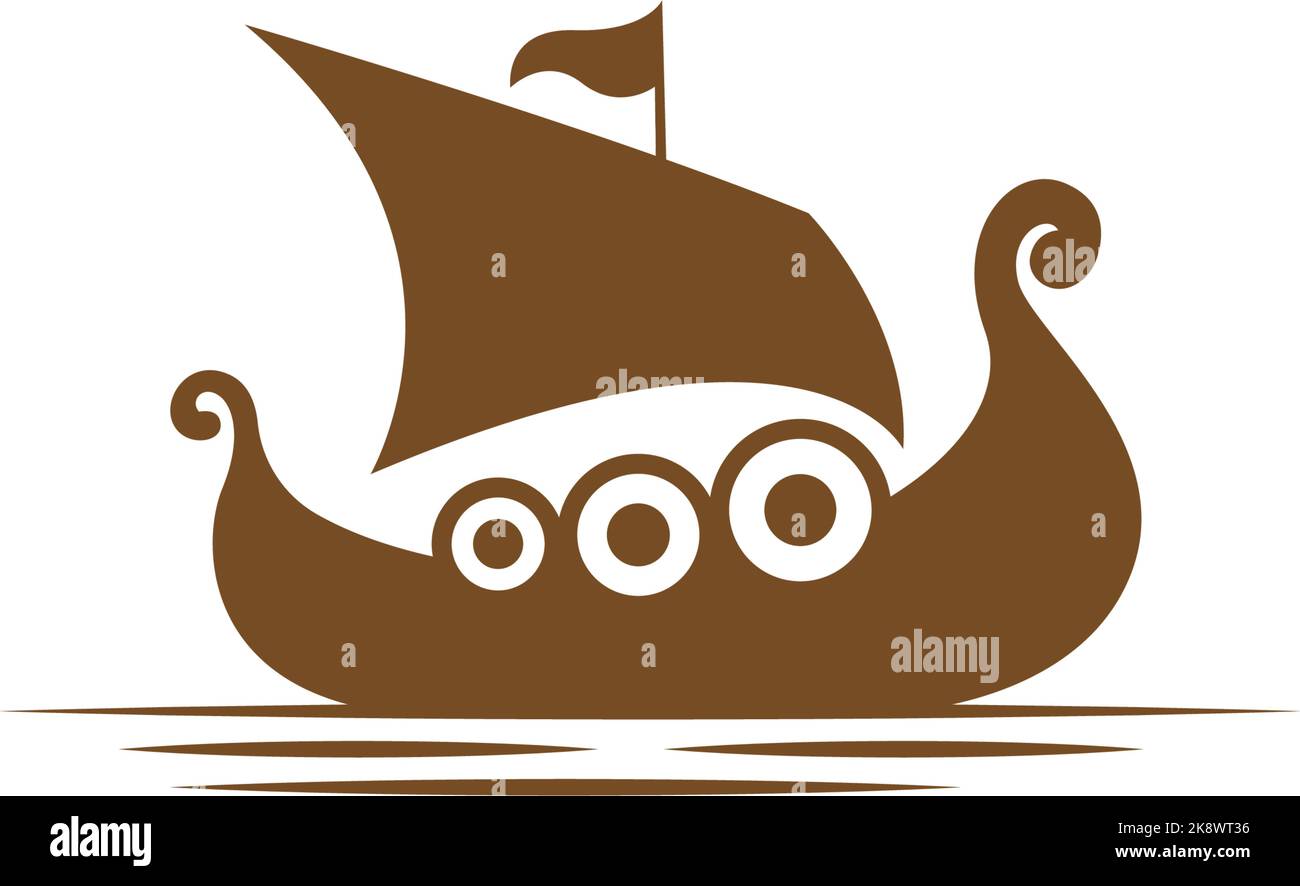 Viking ship icon logo design illustration vector Stock Vector Image ...
