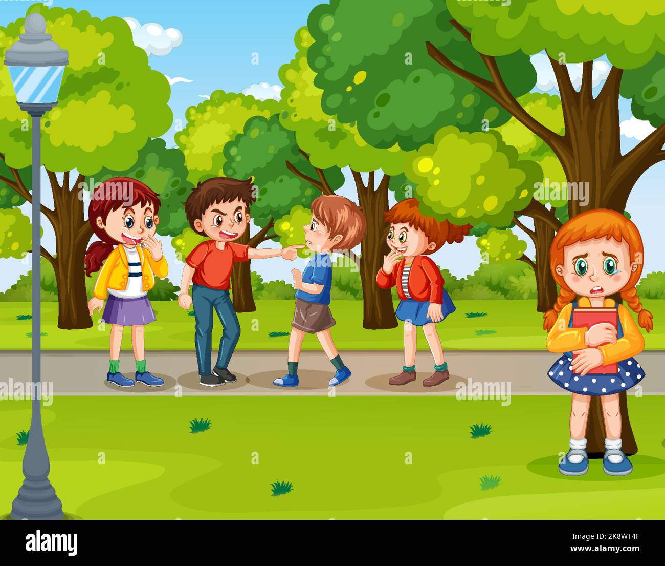 Kids bullying at school illustration Stock Vector Image & Art - Alamy