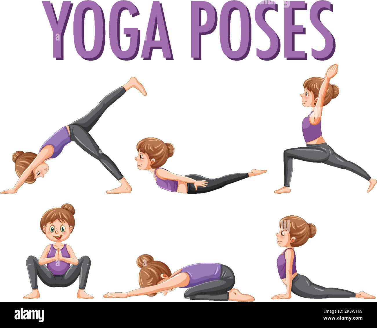 Set of yoga postures illustration Stock Vector Image & Art - Alamy