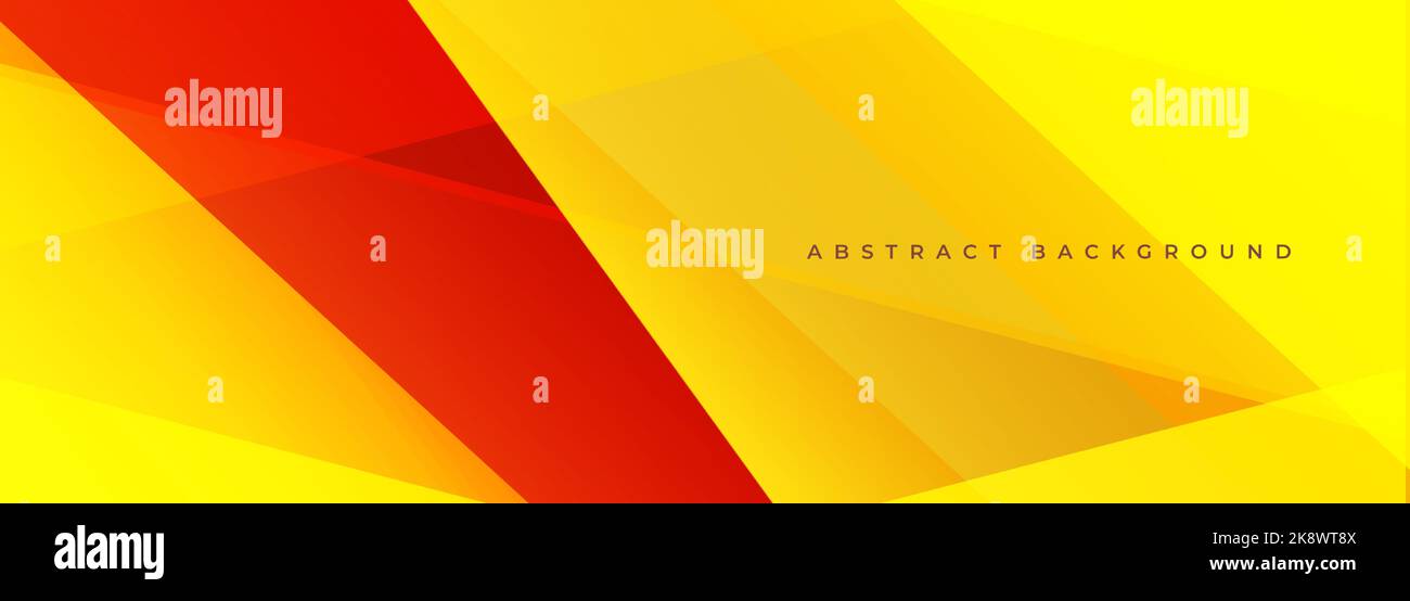 Yellow and red modern abstract wide banner with geometric shapes. Red ...