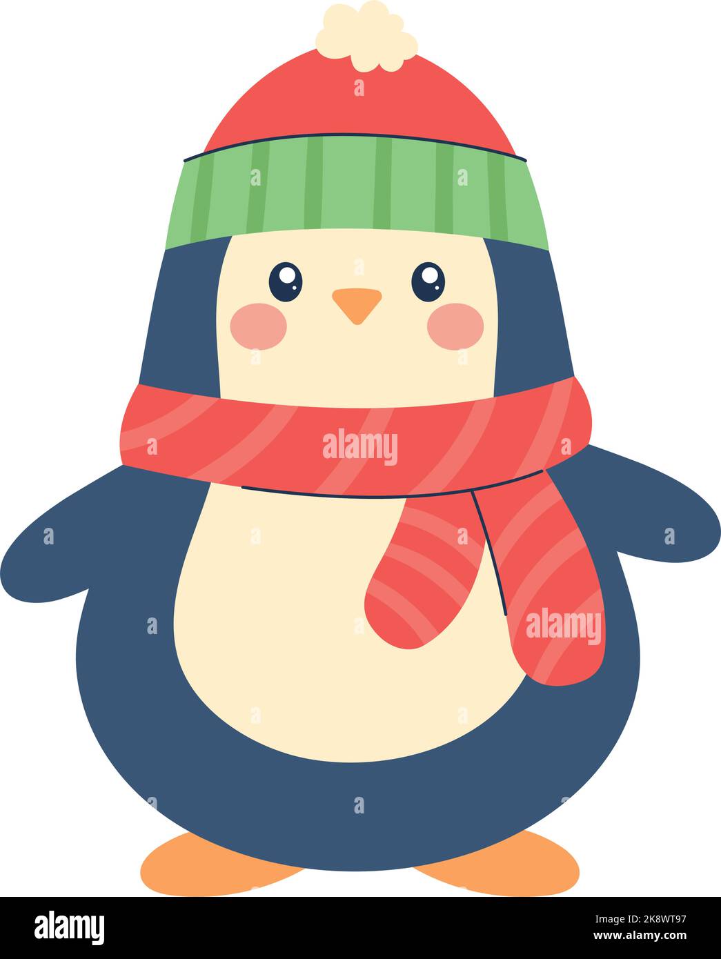 cute penguin with christmas clothes character Stock Vector Image & Art ...