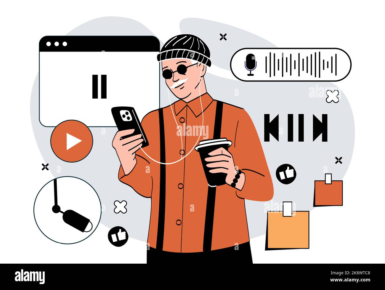 Radio listening program Stock Vector Images - Alamy