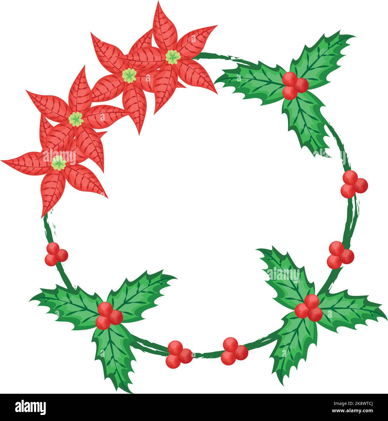 mistletoe wreath illustration Stock Vector Image & Art - Alamy