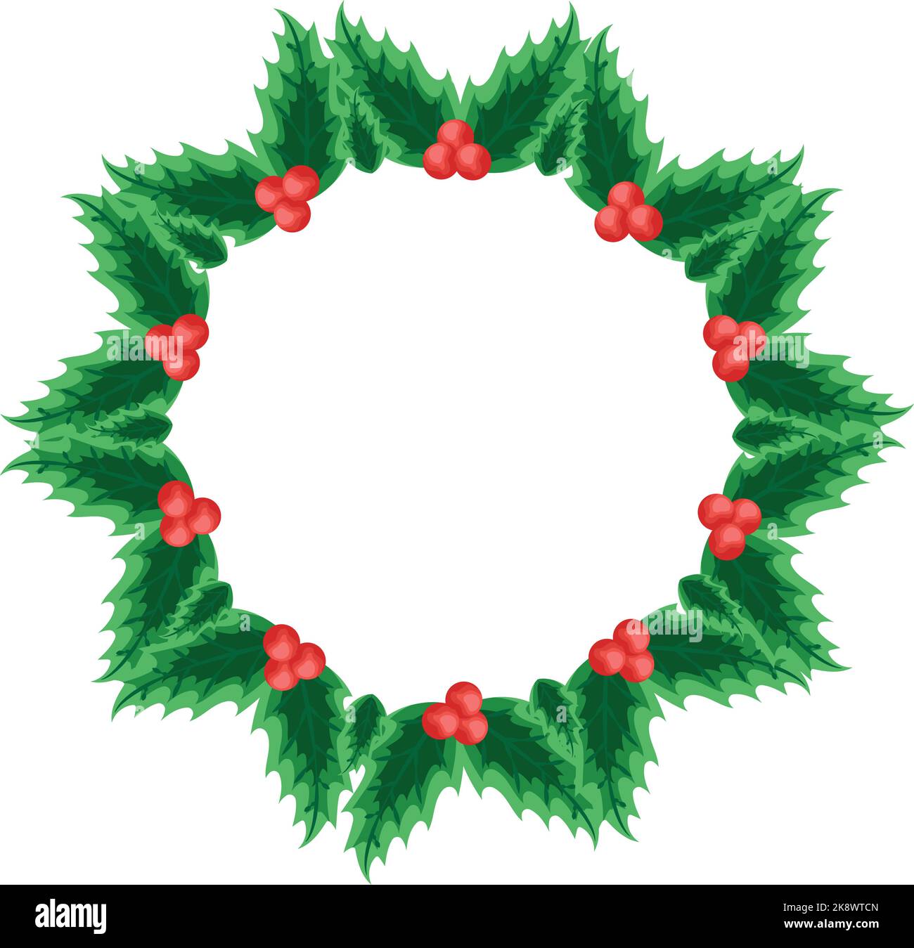 cute mistletoe wreath Stock Vector Image & Art - Alamy
