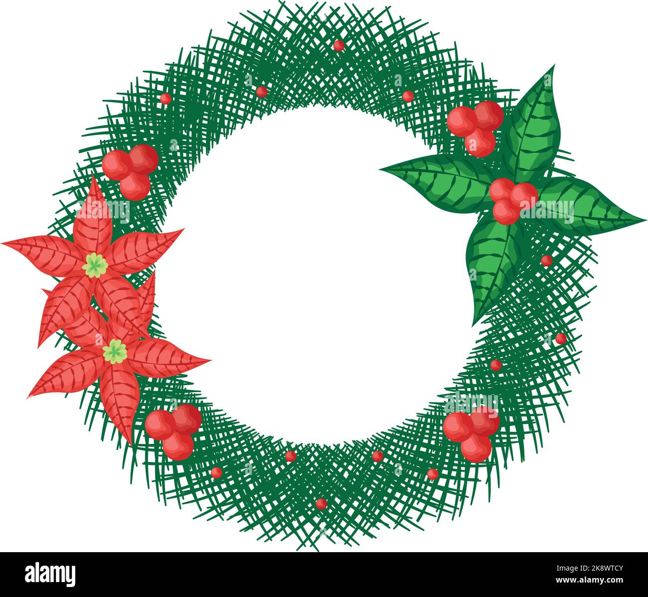 green mistletoe wreath Stock Vector Image & Art - Alamy